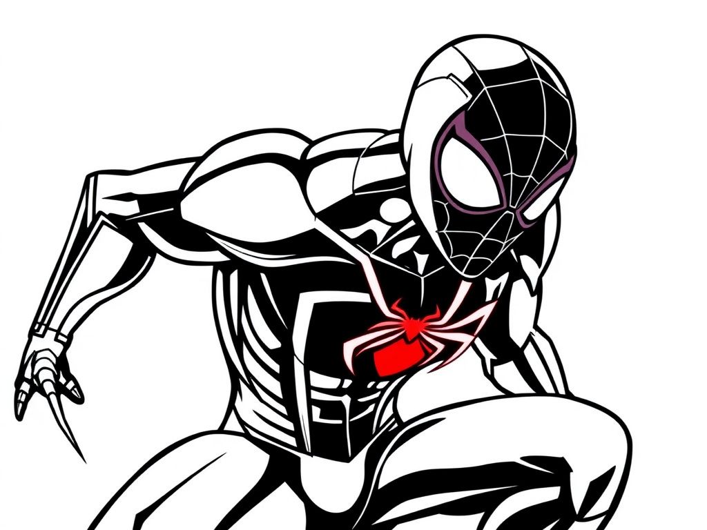 Miles Morales Spider-Man Coloring Page - Free Printable Coloring Page