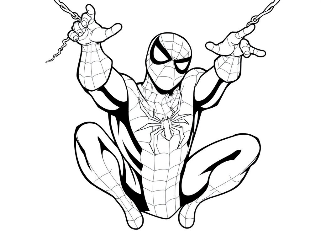 Spider-Man Superhero Coloring Page - Free Printable Coloring Page