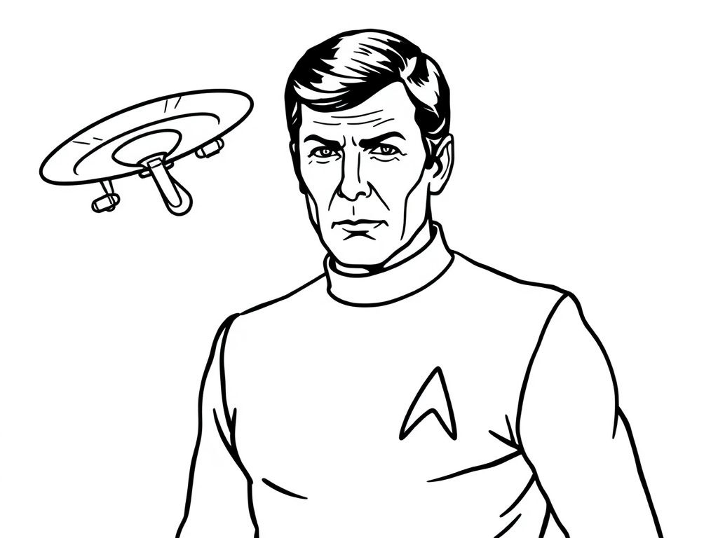 Captain Kirk Star Trek Coloring Page - Free Printable Coloring Page