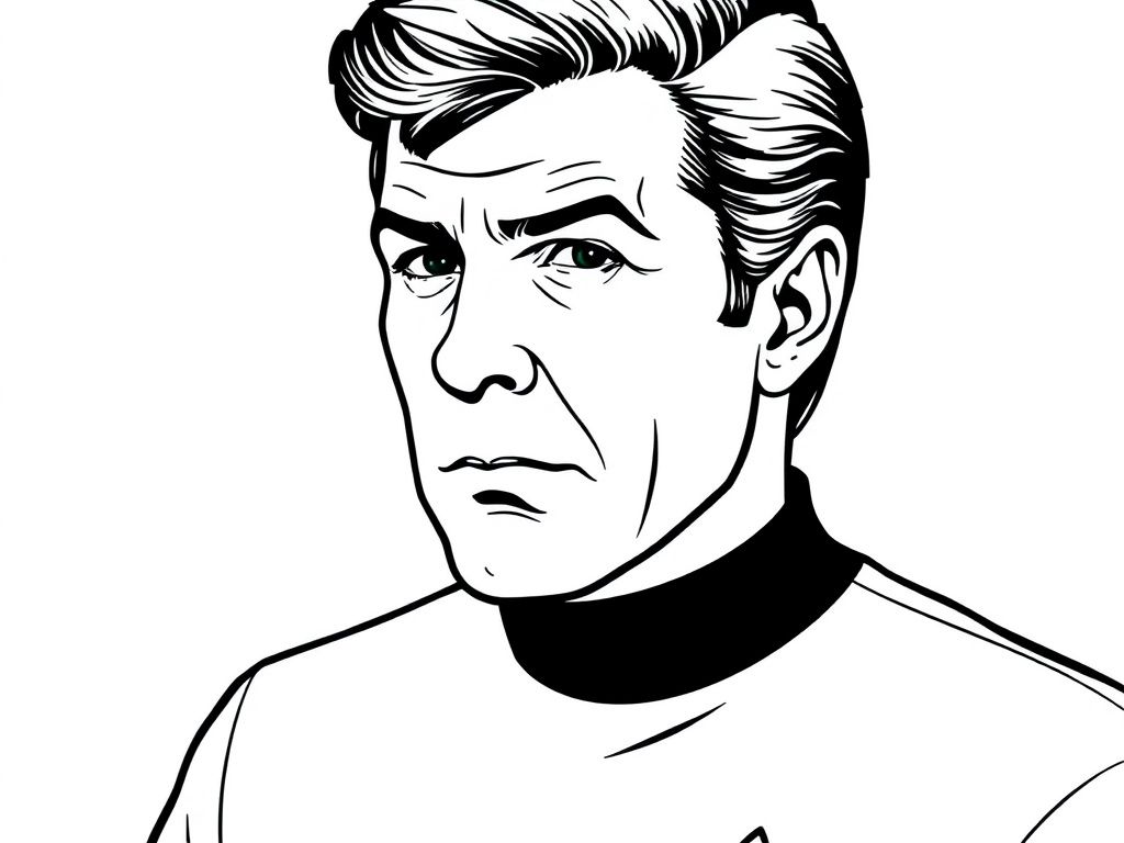 Captain Kirk Star Trek Coloring Page - Free Printable Coloring Page