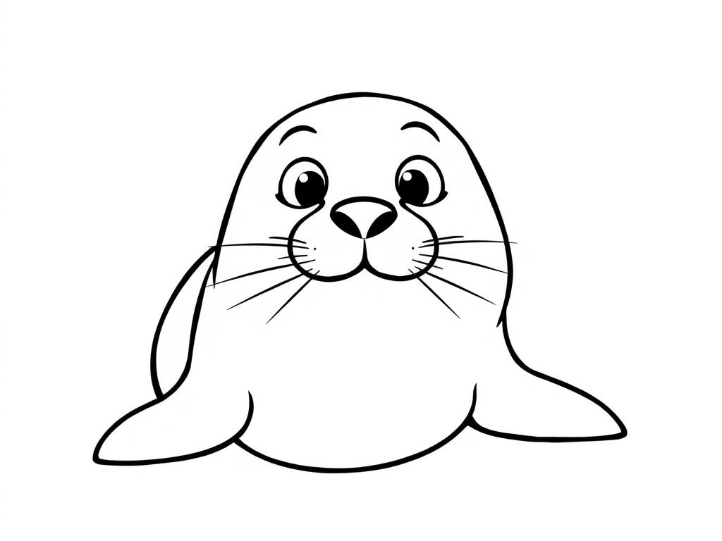 Cute Seal Coloring Page for Kids - Free Printable Coloring Page