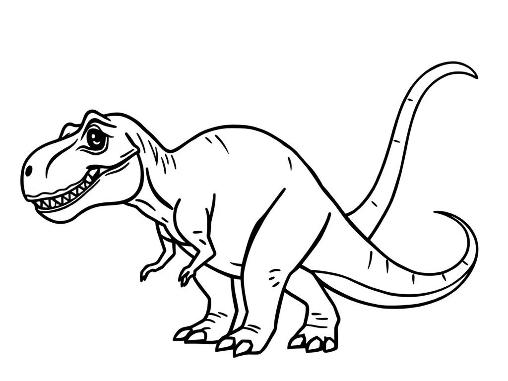T-Rex Coloring Page for Kids - Free Printable Coloring Page