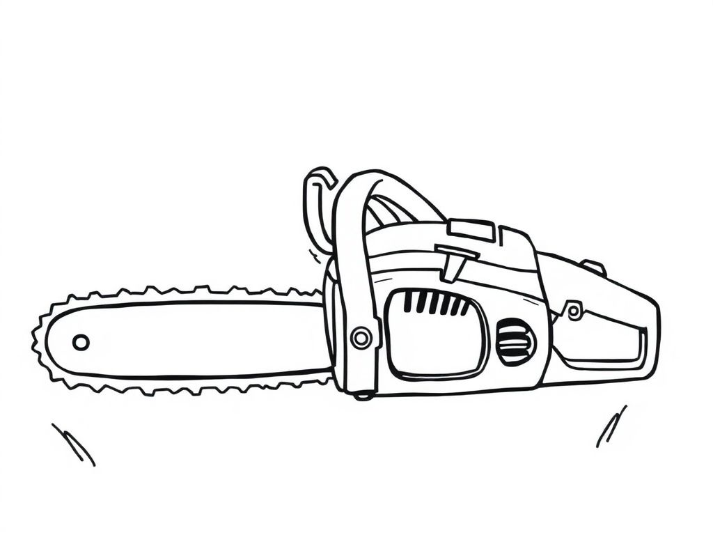 Chainsaw Coloring Page - Free Printable Coloring Page