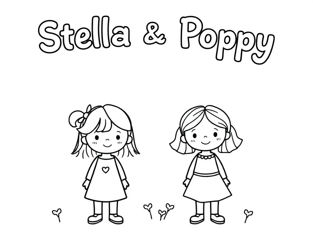 Stella and Poppy Friends Coloring Page - Free Printable Coloring Page