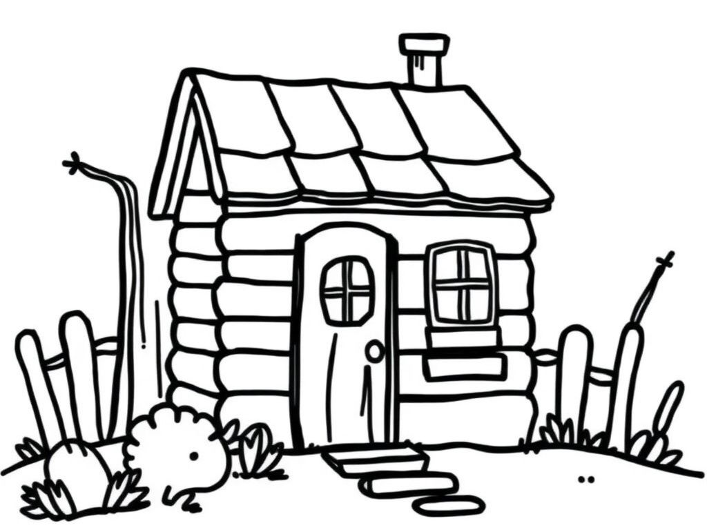 House Coloring Page - Free Printable Coloring Page