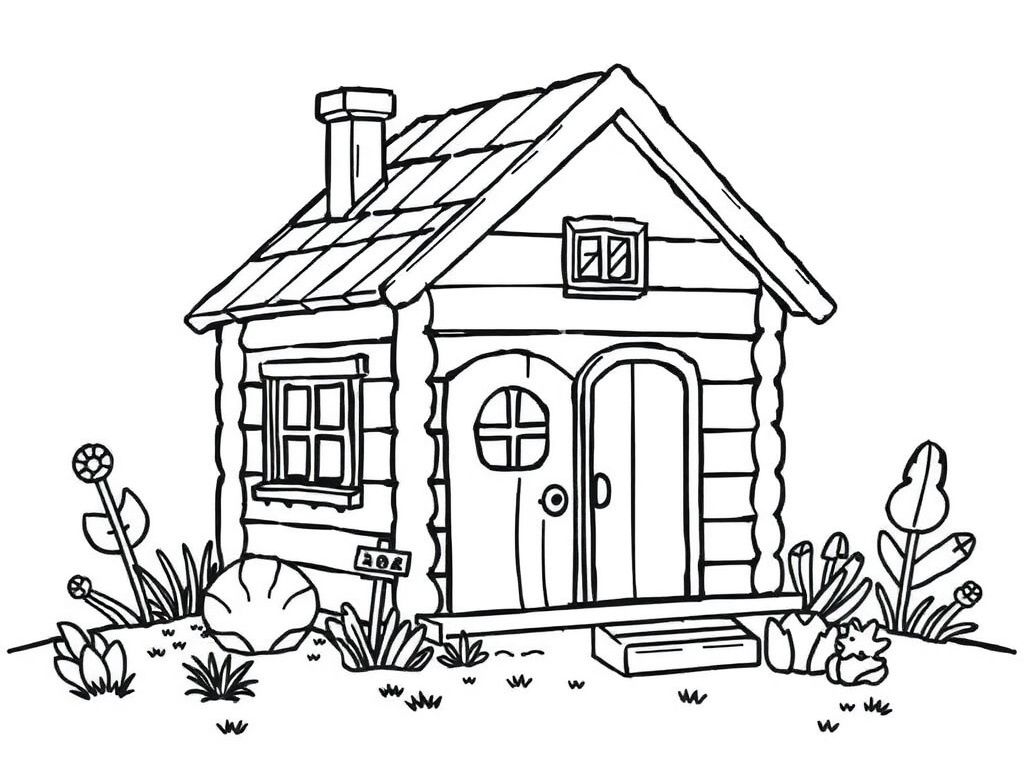 House Coloring Page - Free Printable Coloring Page