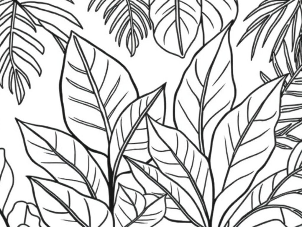 Leaves Coloring Page - Free Printable Coloring Page