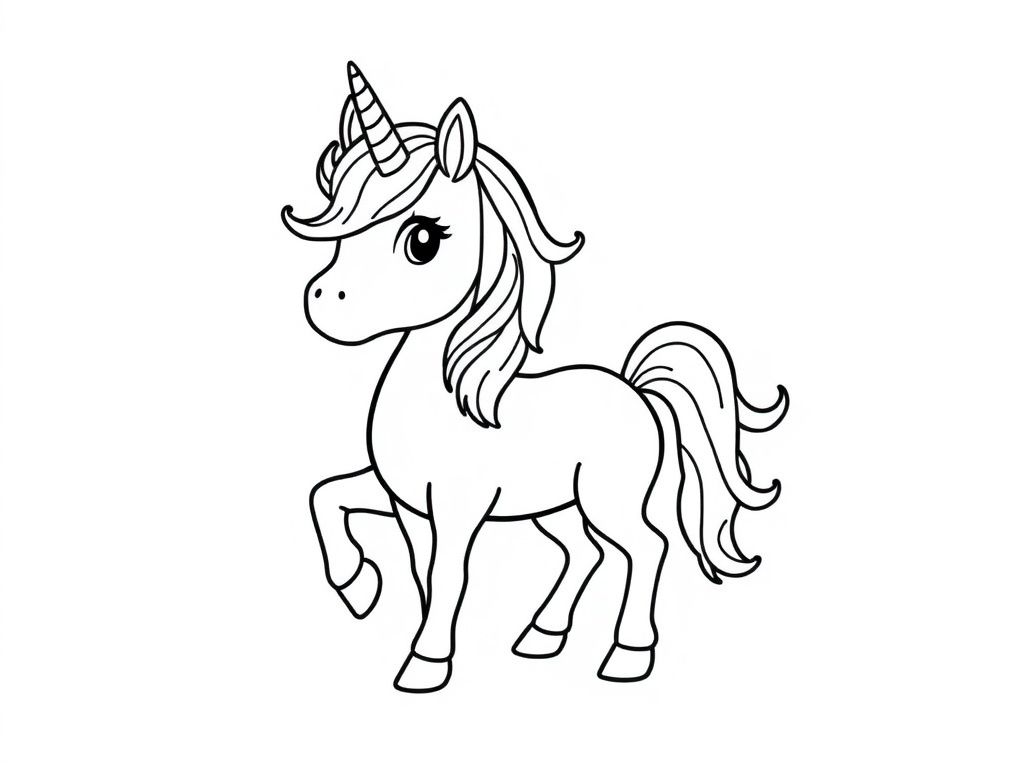 Unicorn Coloring Page for Kids - Free Printable Coloring Page