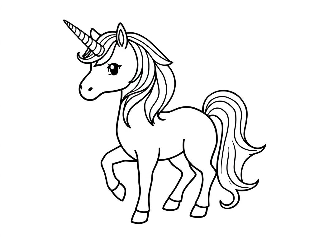 Unicorn Coloring Page for Kids - Free Printable Coloring Page