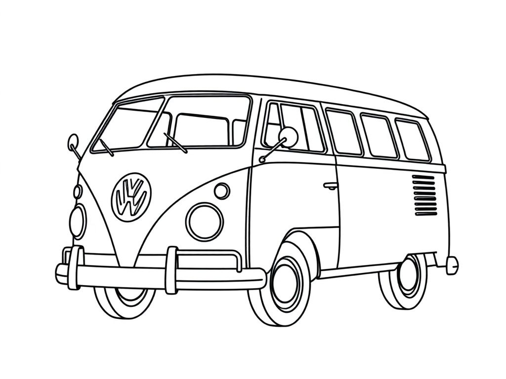 Volkswagen Van Coloring Page - Free Printable Coloring Page