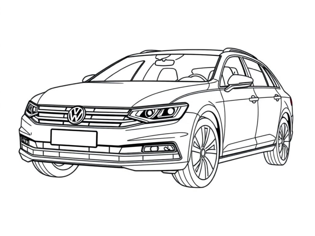 Volkswagen Car Coloring Page - Free Printable Coloring Page