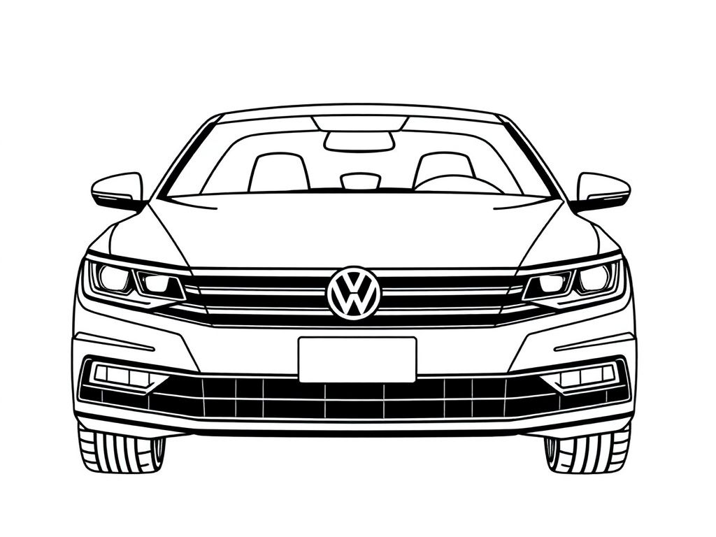 Volkswagen Car Coloring Page - Free Printable Coloring Page