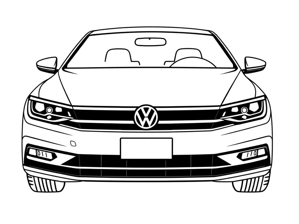 Volkswagen Car Coloring Page - Free Printable Coloring Page