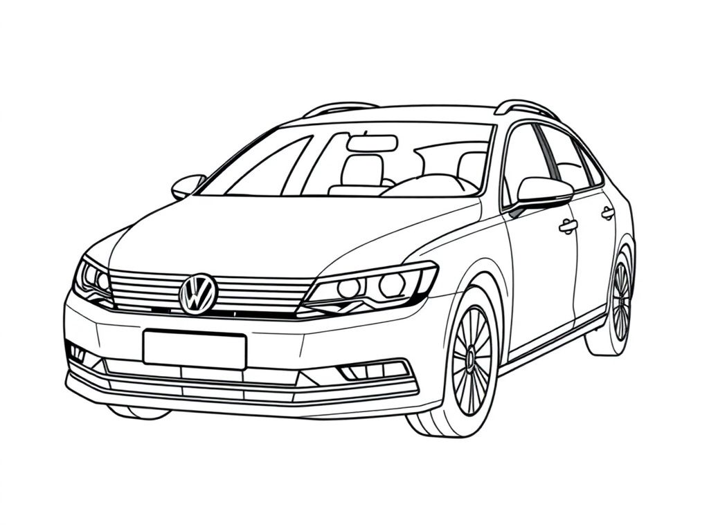 Volkswagen Car Coloring Page - Free Printable Coloring Page