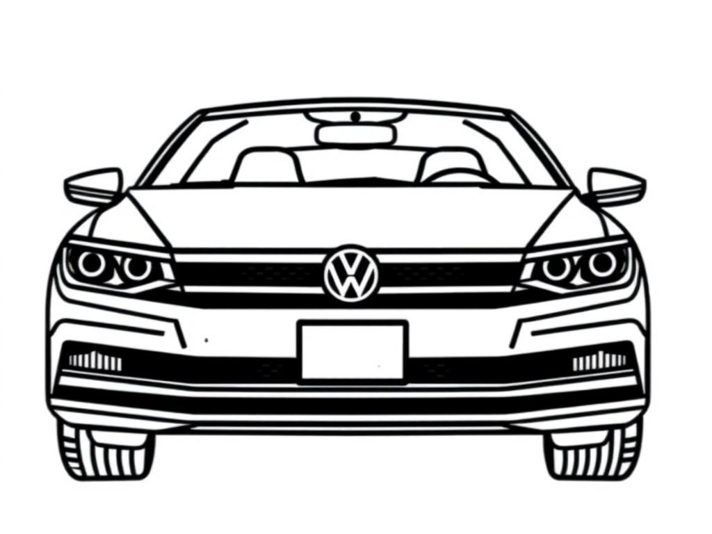 Volkswagen Car Coloring Page - Free Printable Coloring Page