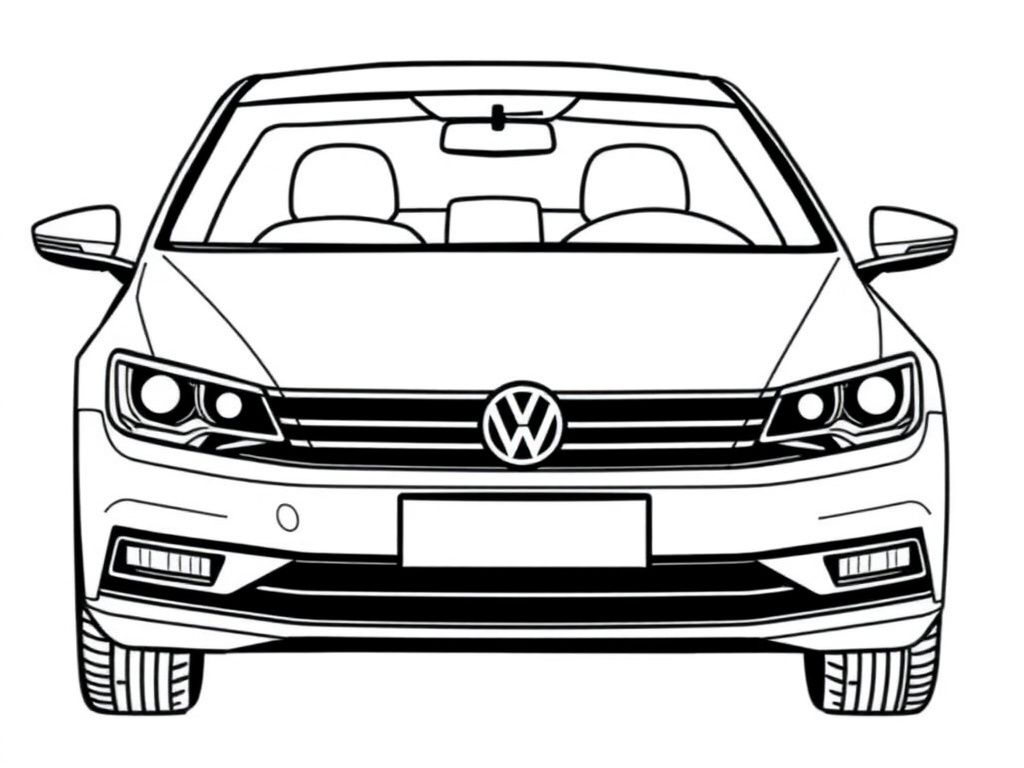 Volkswagen Car Coloring Page - Free Printable Coloring Page
