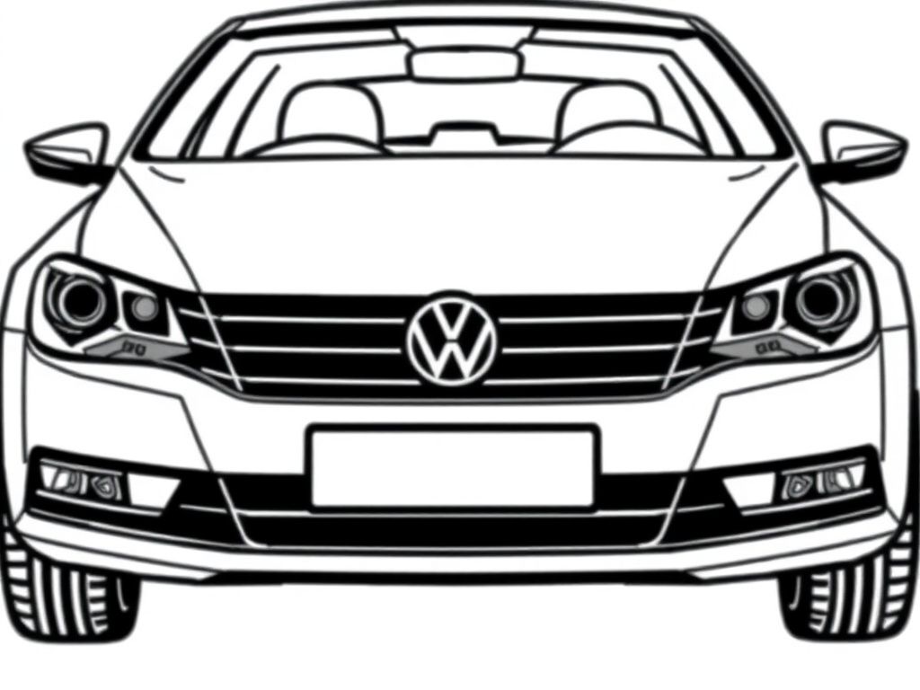 Volkswagen Car Coloring Page - Free Printable Coloring Page