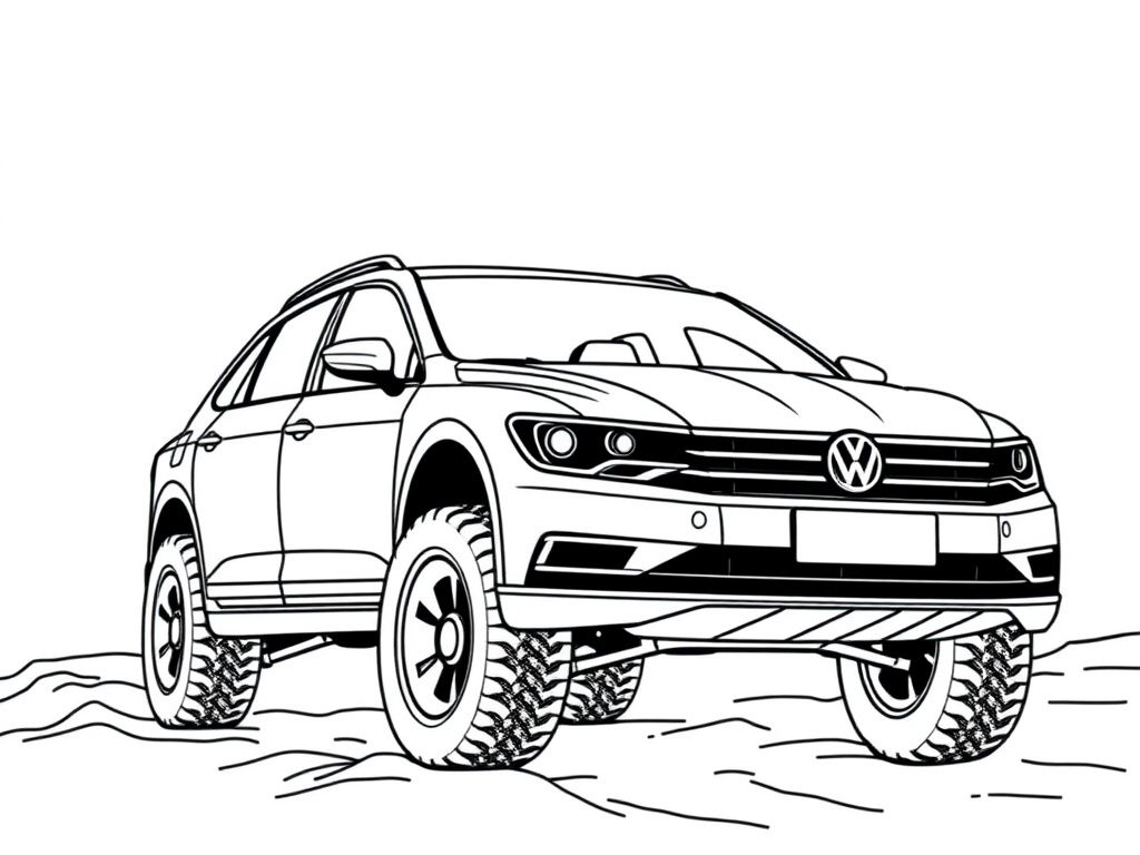 Volkswagen SUV Coloring Page - Free Printable Coloring Page