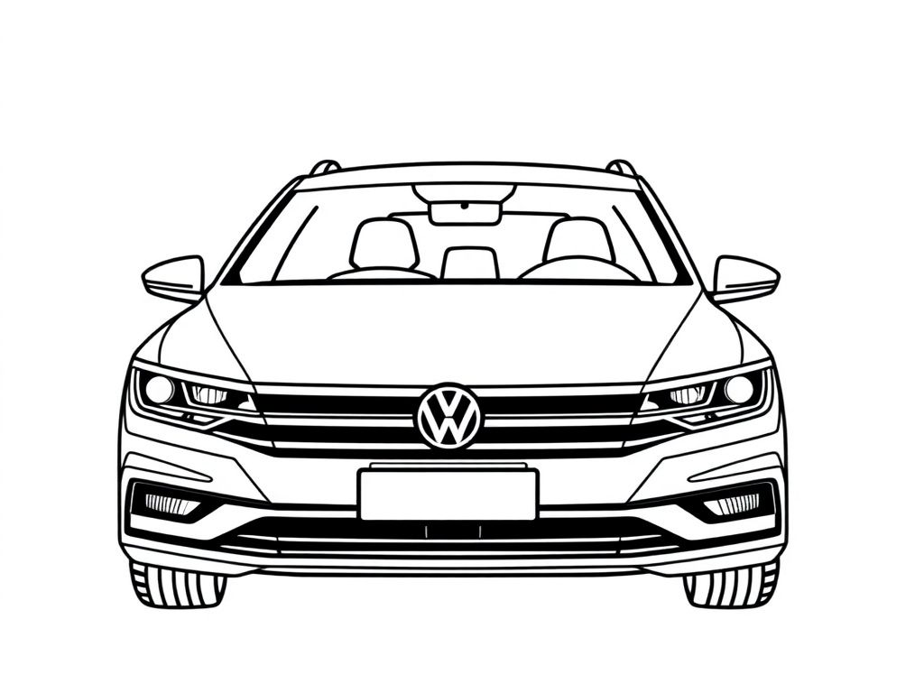 Volkswagen Car Coloring Page - Free Printable Coloring Page