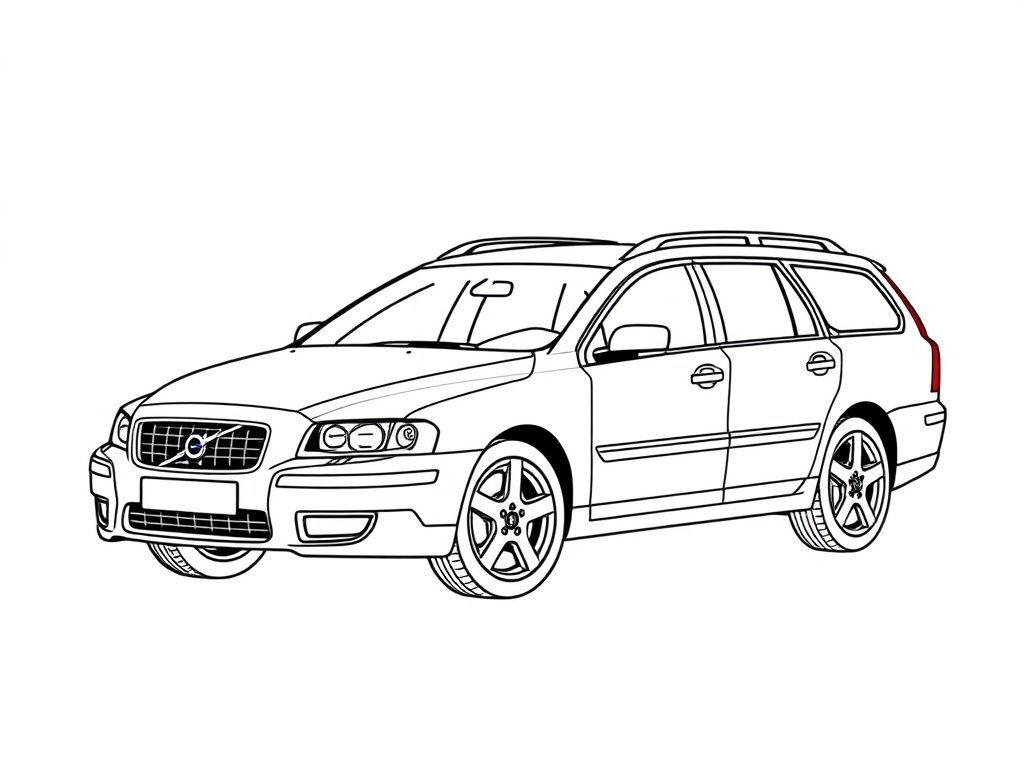 Volvo Car Coloring Page - Free Printable Coloring Page
