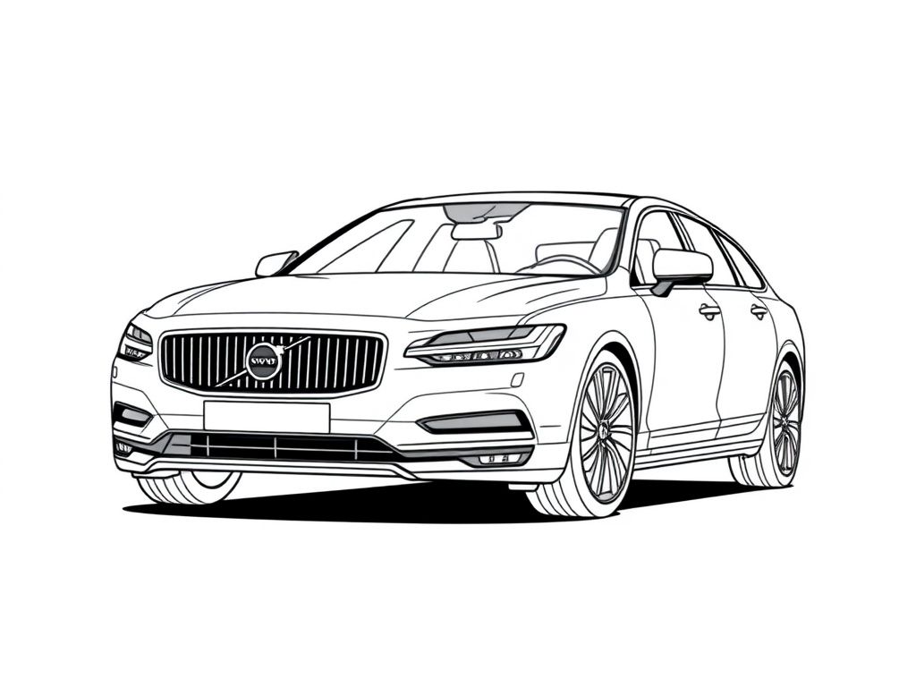 Volvo Car Coloring Page - Free Printable Coloring Page