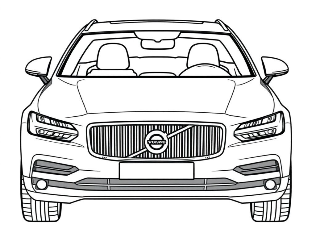 Volvo Car Coloring Page - Free Printable Coloring Page