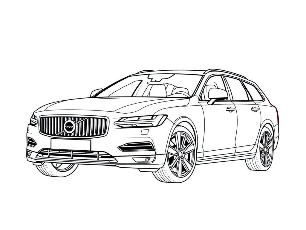 Volvo SUV Coloring Page - Free Printable Coloring Page