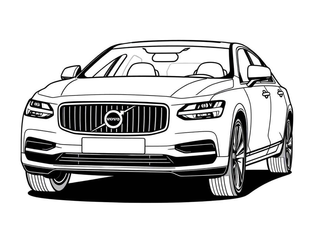 Volvo Car Coloring Page - Free Printable Coloring Page