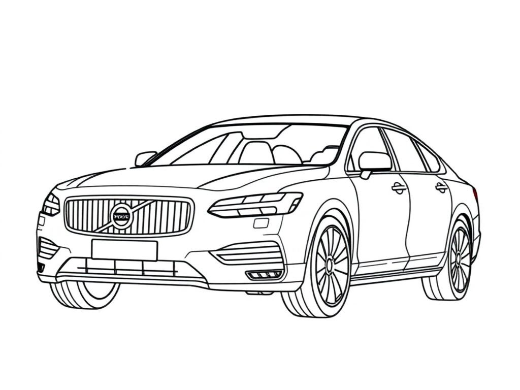 Volvo Car Coloring Page - Free Printable Coloring Page