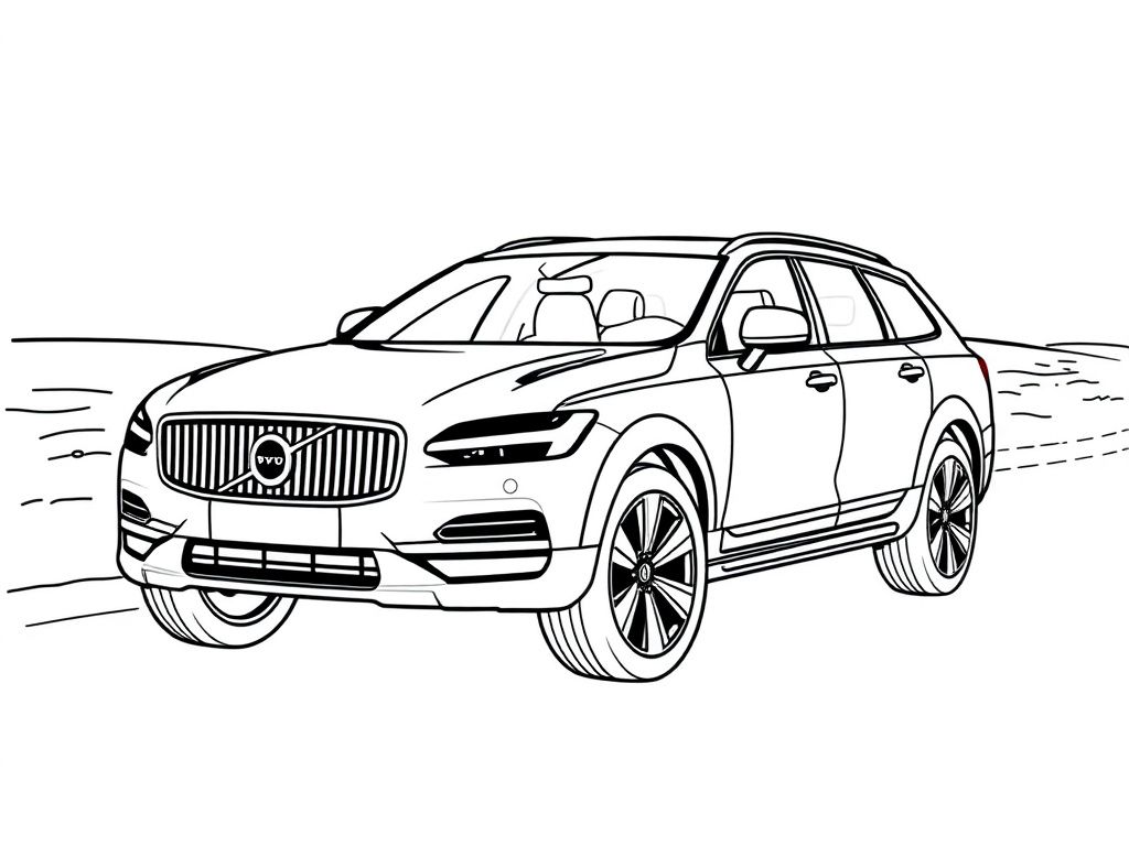 Volvo SUV Coloring Page - Free Printable Coloring Page