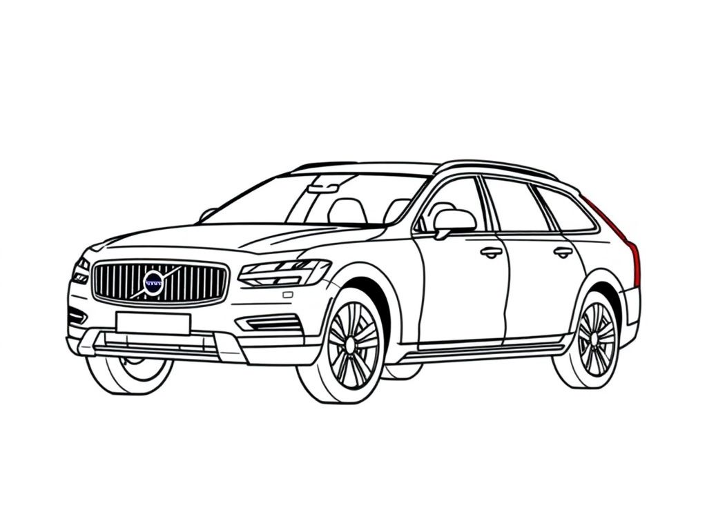 Volvo SUV Coloring Page for Kids - Free Printable Coloring Page