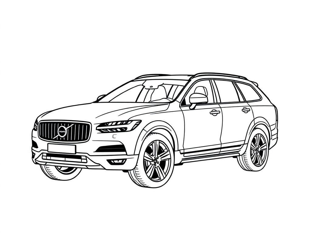 Volvo SUV Coloring Page for Kids - Free Printable Coloring Page