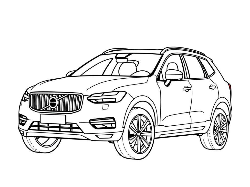 Volvo Car Coloring Page - Free Printable Coloring Page