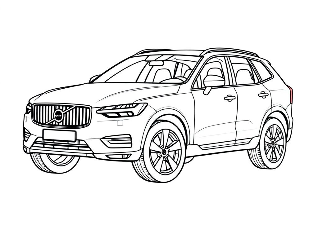 Volvo SUV Coloring Page - Free Printable Coloring Page