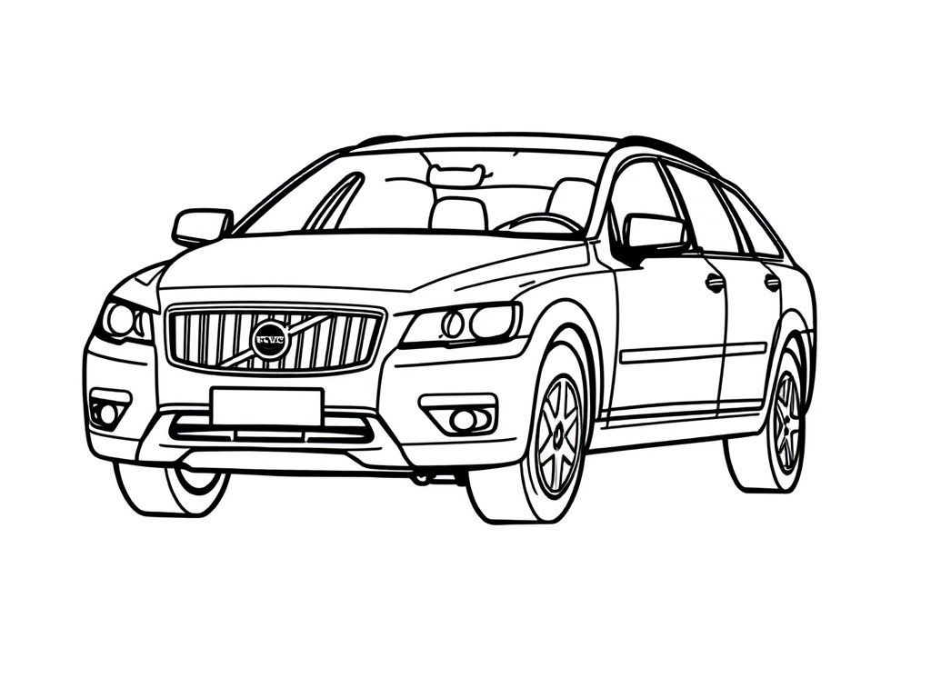 Volvo Car Coloring Page - Free Printable Coloring Page