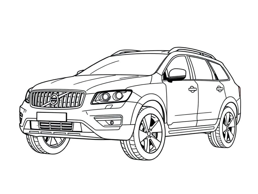 Volvo SUV Coloring Page - Free Printable Coloring Page
