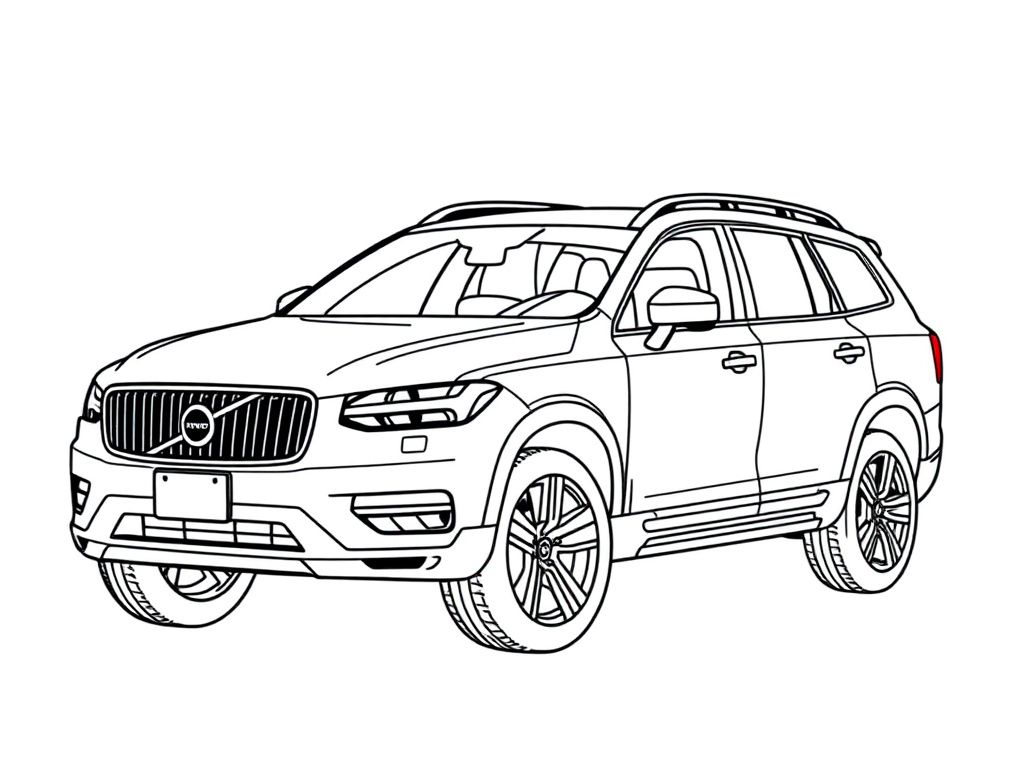Volvo SUV Coloring Page - Free Printable Coloring Page