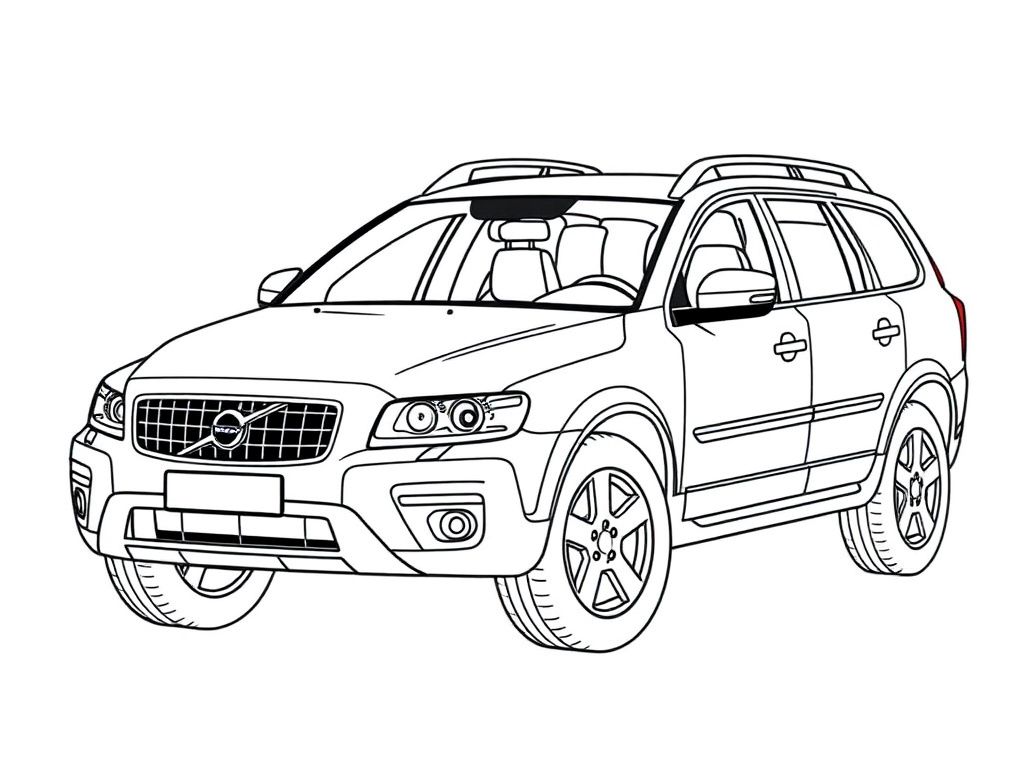 Volvo SUV Coloring Page - Free Printable Coloring Page