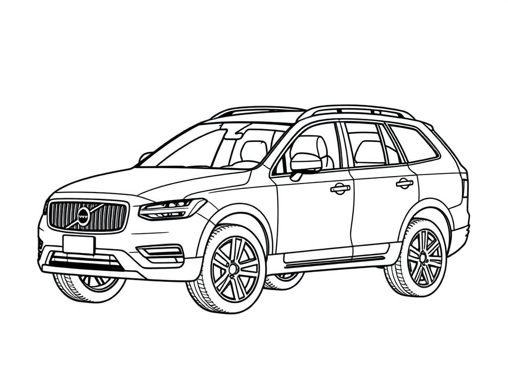Volvo Car Coloring Page - Free Printable Coloring Page