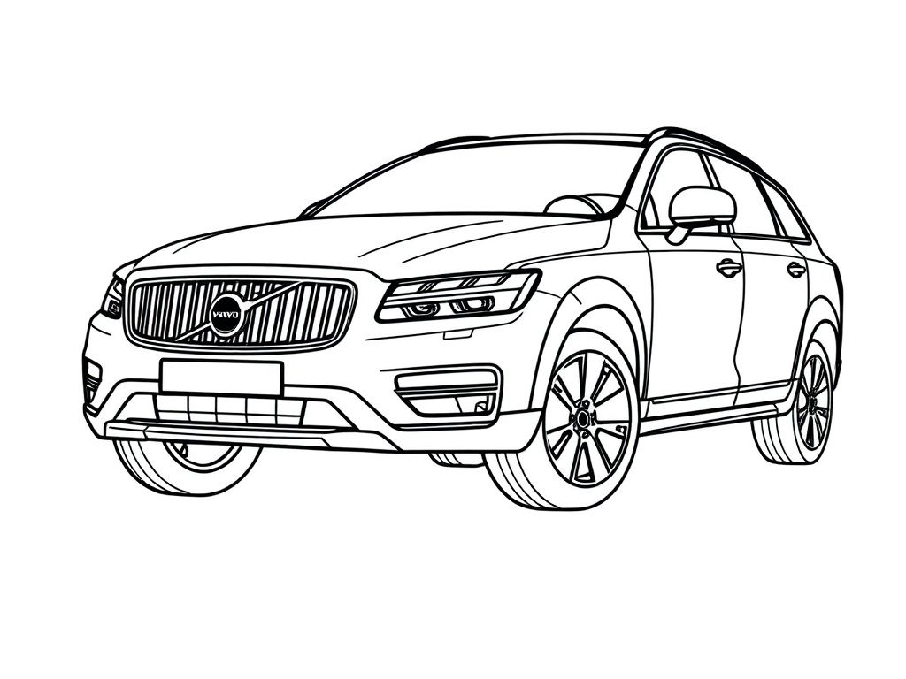 Volvo SUV Coloring Page for Kids - Free Printable Coloring Page