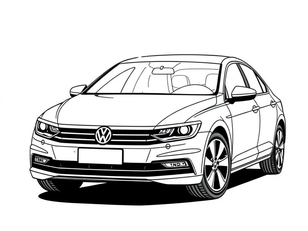 Volkswagen Car Coloring Page - Free Printable Coloring Page