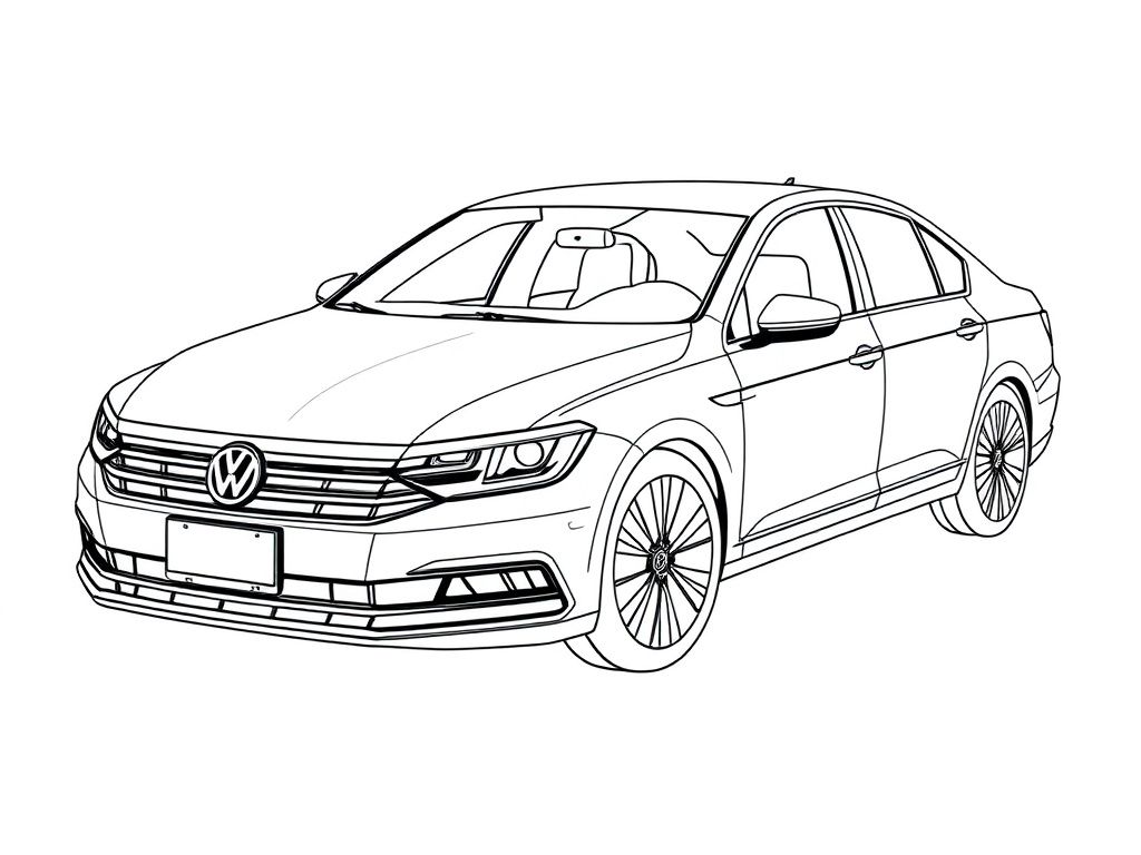 Volkswagen Car Coloring Page - Free Printable Coloring Page