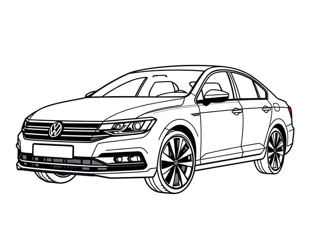 Volkswagen Car Coloring Page - Free Printable Coloring Page